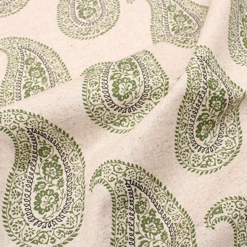 Recycled Cotton Organic Linen Fabric Jaipur Sage