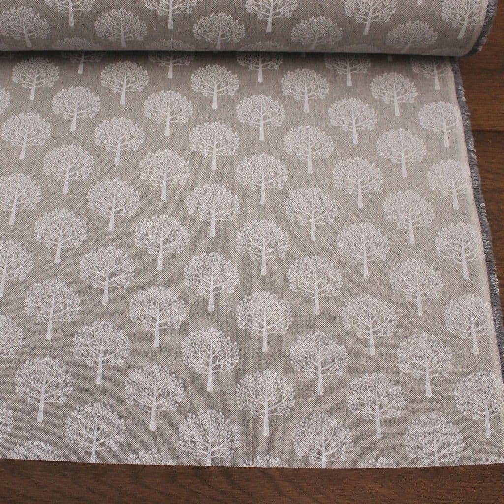 Recycled Linen Look Fabric - Mulberry Trees Grey