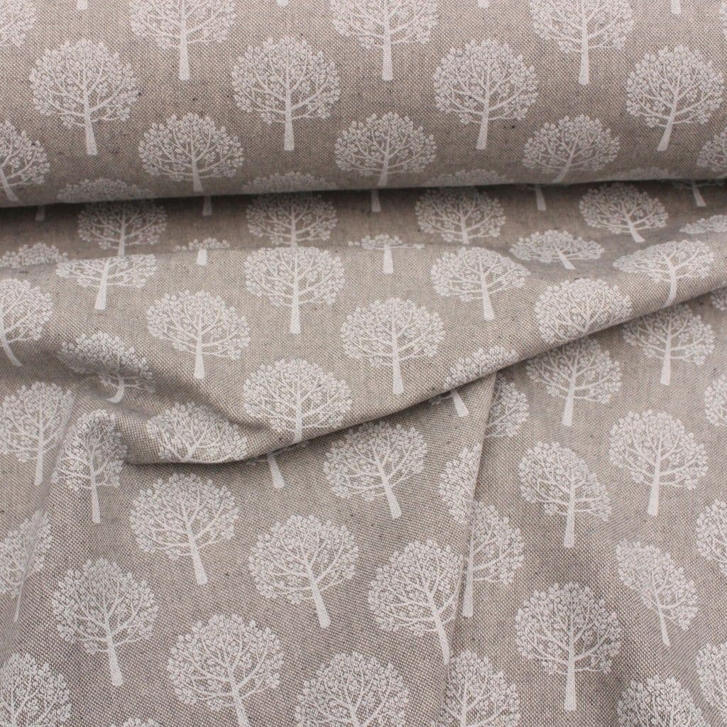 Recycled Linen Look Fabric - Mulberry Trees Grey