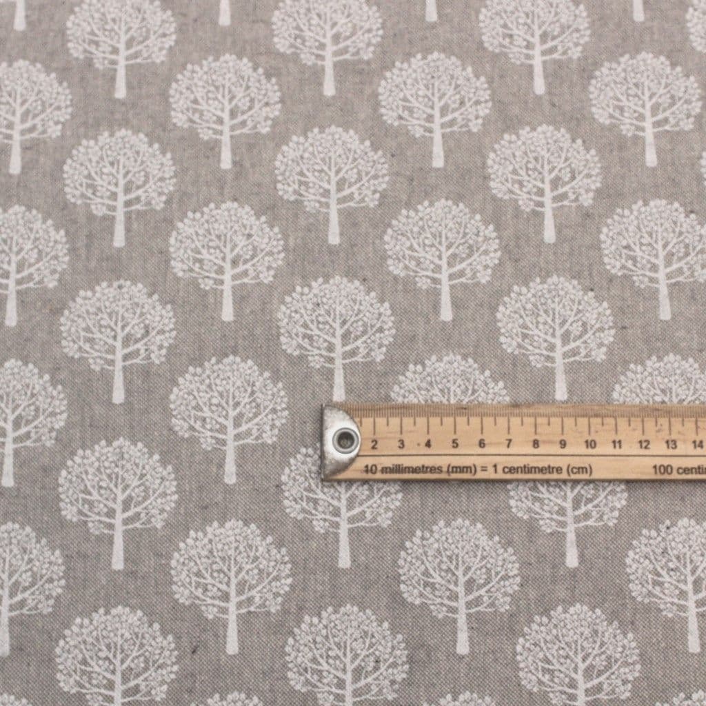 Recycled Linen Look Fabric - Mulberry Trees Grey