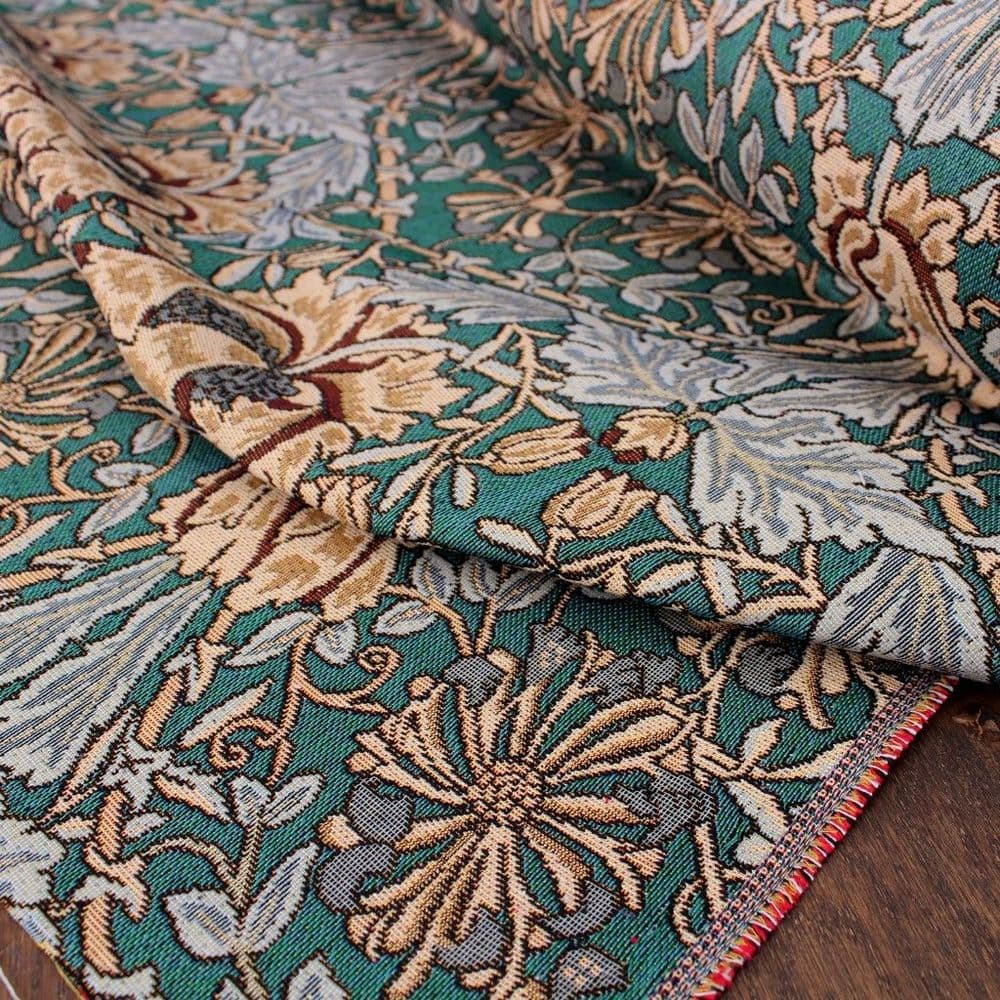 Tapestry Fabric Morris Honeysuckle Emerald Green