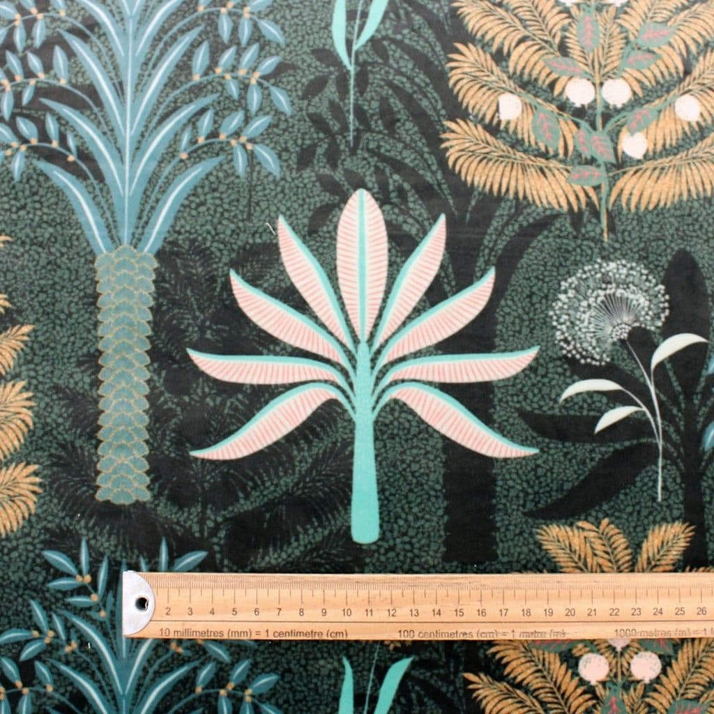 Velvet Fabric Art Nouveau Trees