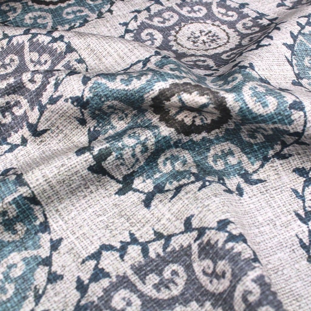 Velvet Fabric Moroccan Weave Blue Grey