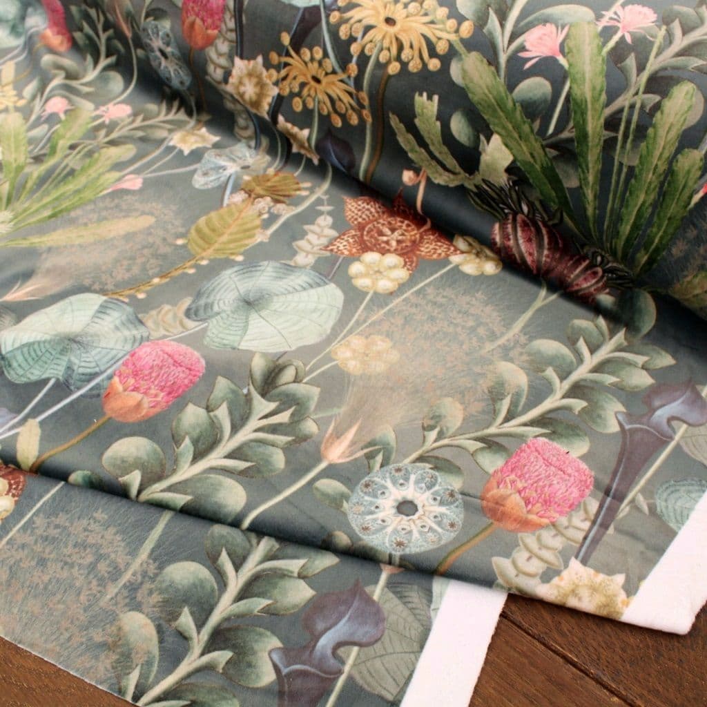 Velvet Fabric Tropical Plant Fantasy