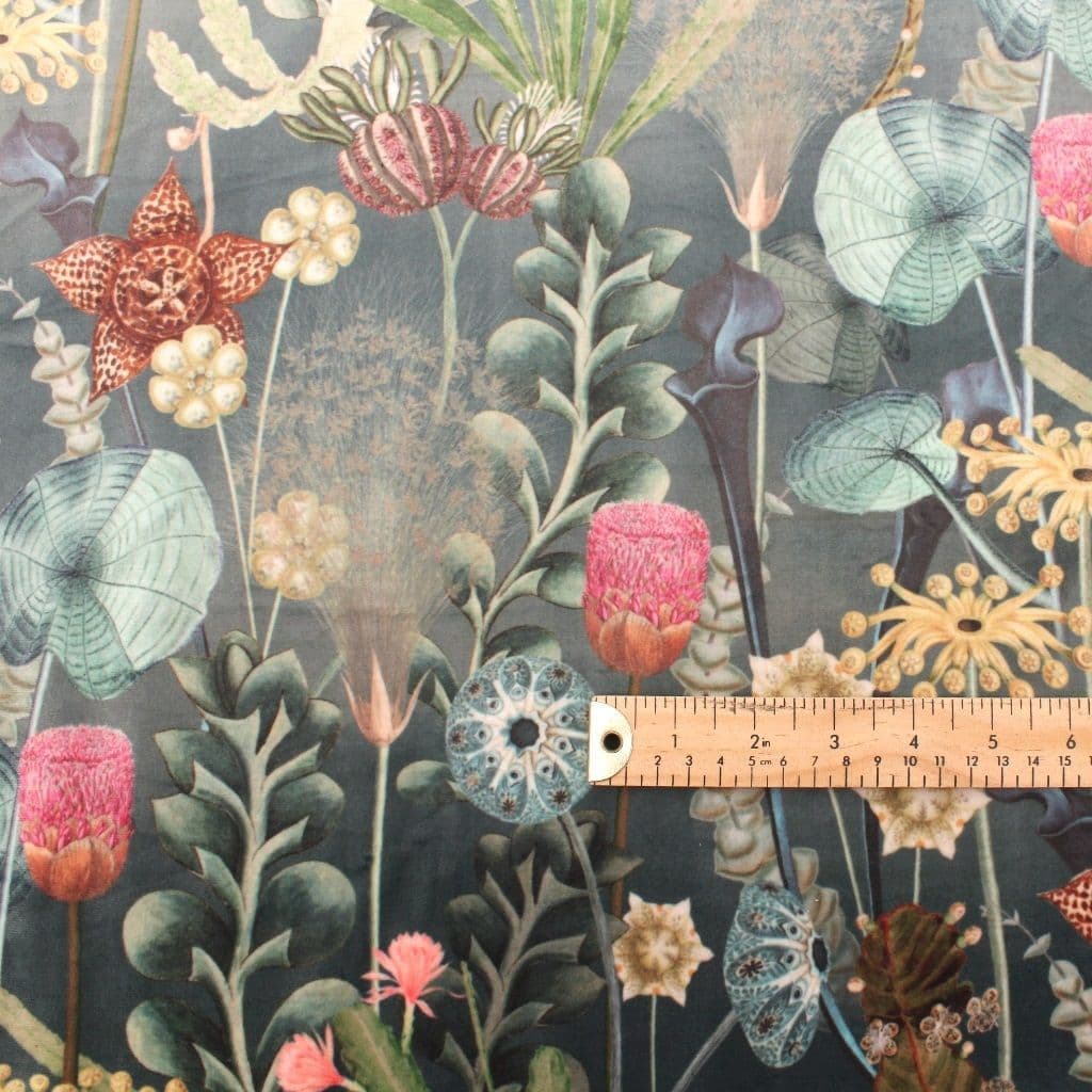 Velvet Fabric Tropical Plant Fantasy