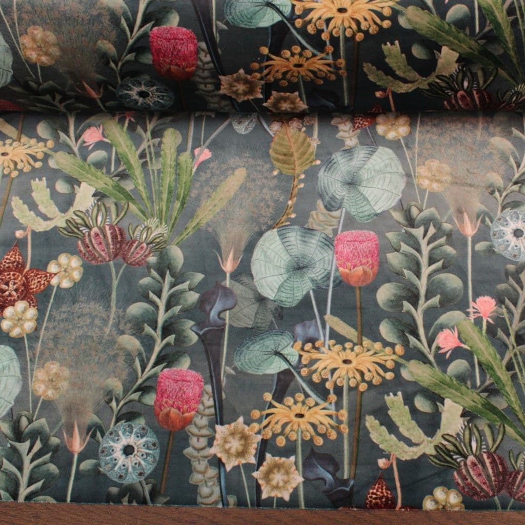 Velvet Fabric Tropical Plant Fantasy