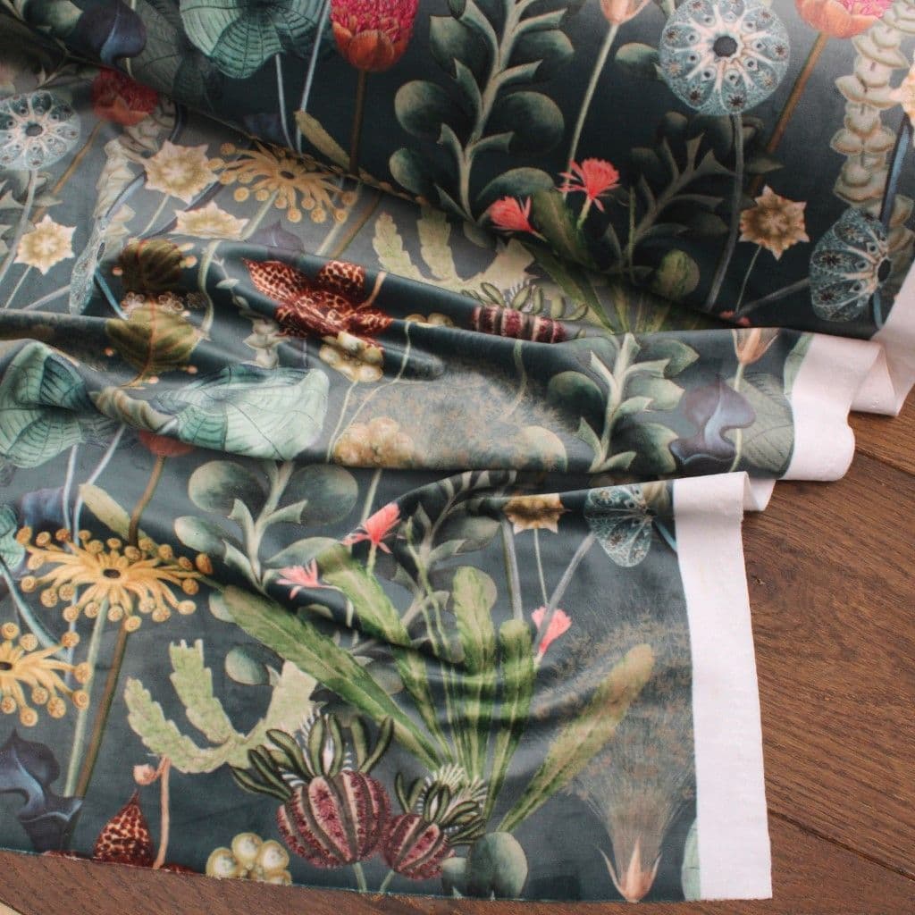 Velvet Fabric Tropical Plant Fantasy
