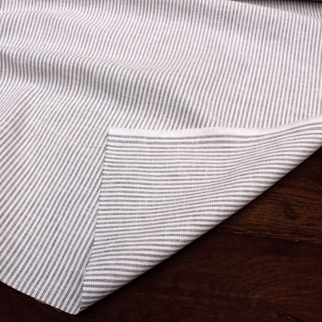 Warwick Filey Cotton Fabric Grey Pinstripes