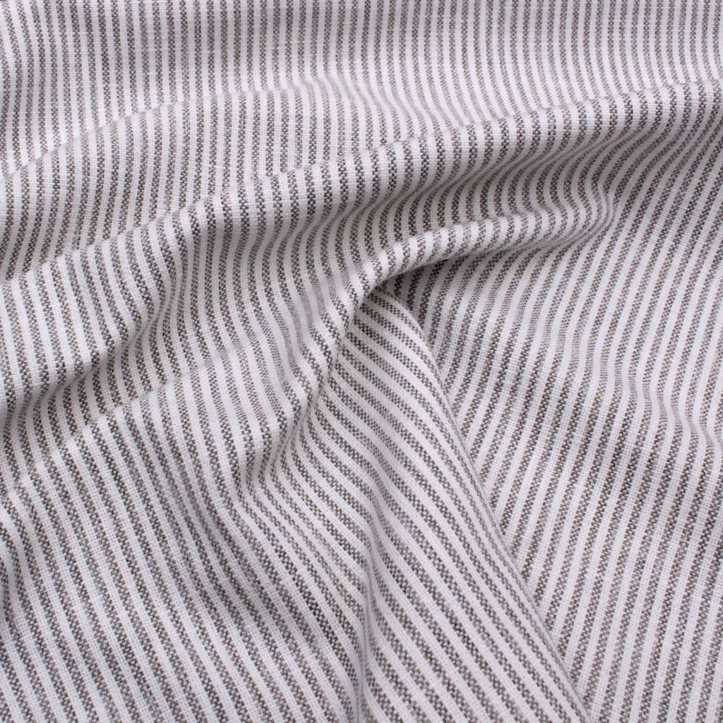 Warwick Filey Cotton Fabric Grey Pinstripes