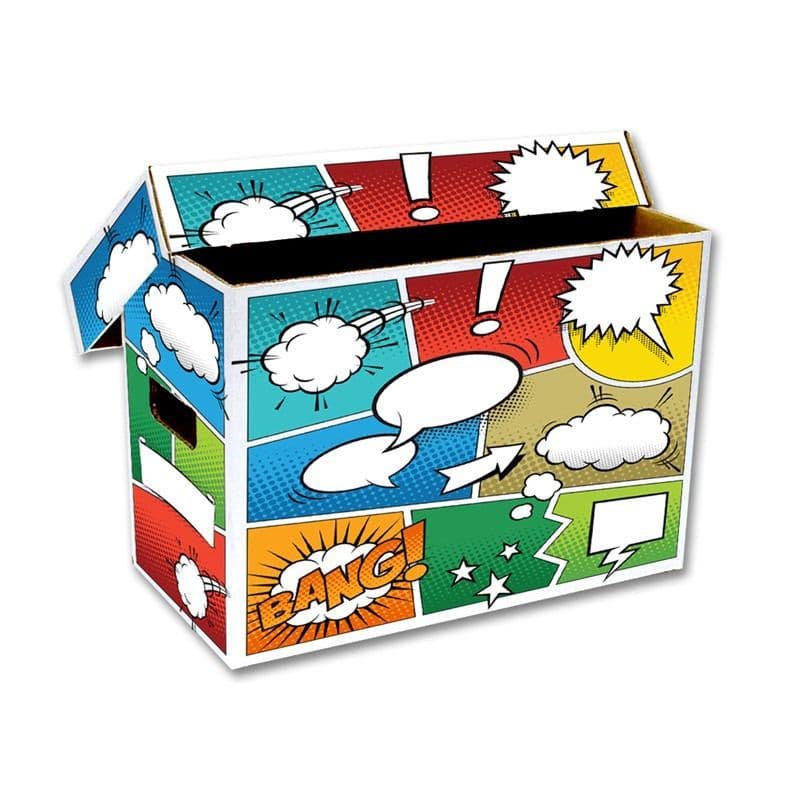 Comic Book Cardboard Storage Box with Comic Strip Artwork holds 150-175 ...