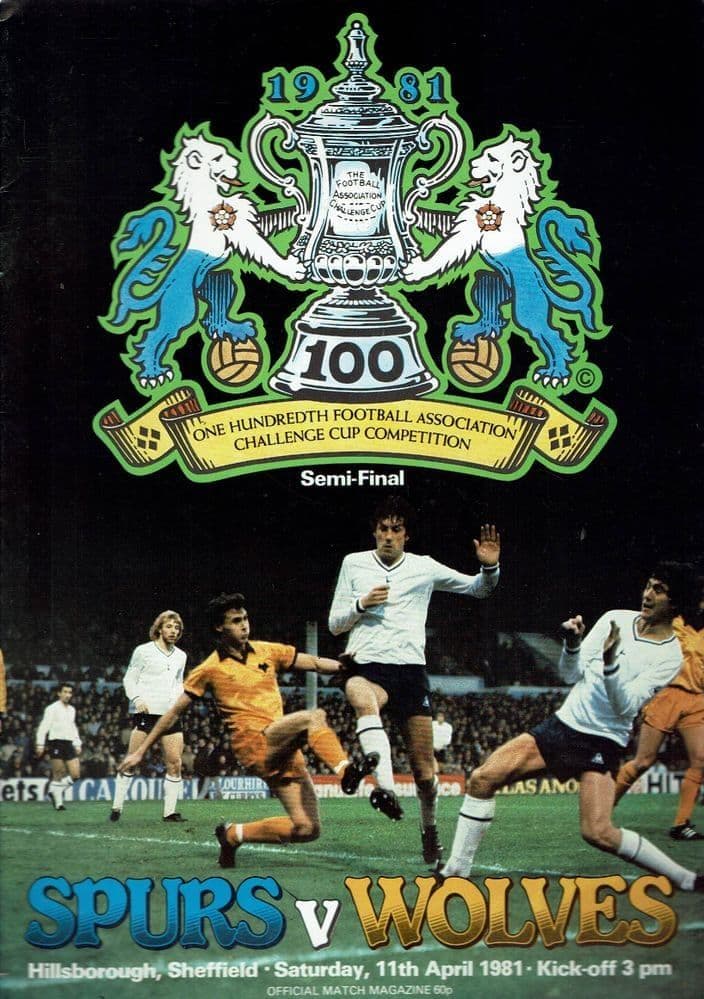 1981 FA CUP SEMI FINAL TOTTENHAM HOTSPUR v WOLVERHAMPTON WANDERERS ...