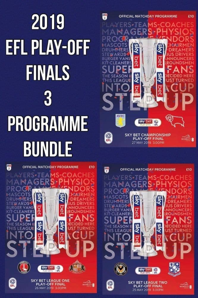 2019 EFL Play-Off Finals - All 3 Wembley Final Programmes