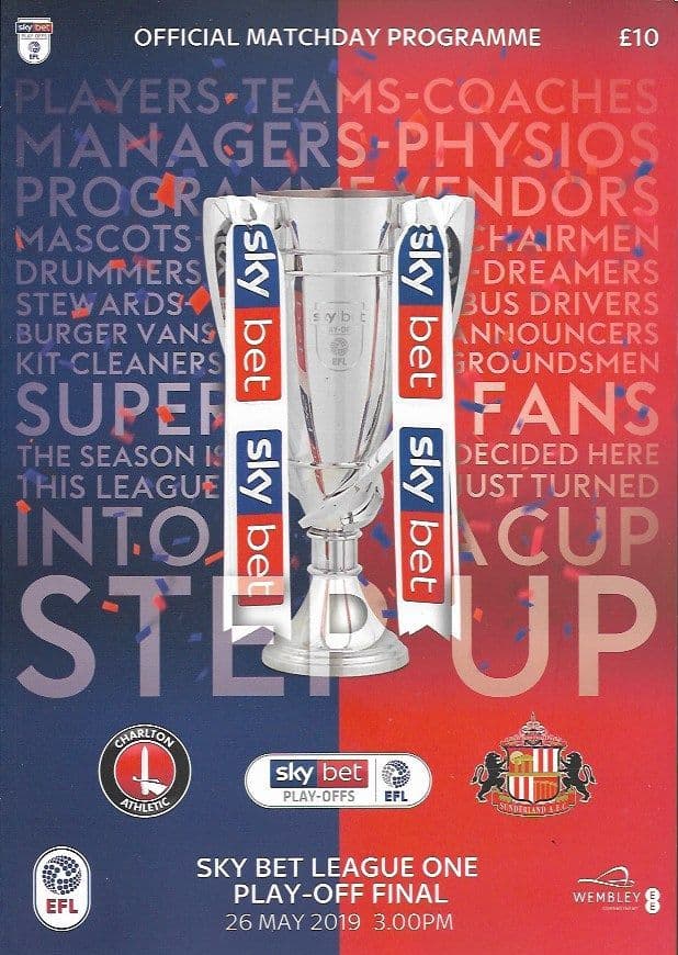 2019 League One Play Off Final Sunderland v Charlton Official Programme ...