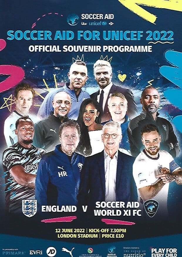 2022 Soccer Aid England v Soccer Aid World Xl Official Matchday ...