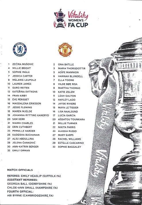 2023 Women s FA Cup Final Official Matchday Programme 22/23 - 14th May 2023