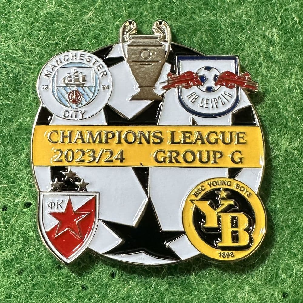 23/24 UEFA Champions League Group G Manchester City Enamel Pin Badge