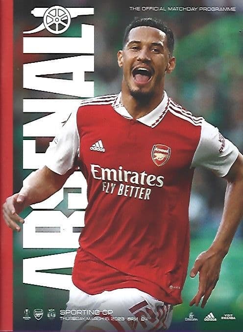 Arsenal v Sporting UEL Official Matchday Programme 22/23 - 16th March 2023