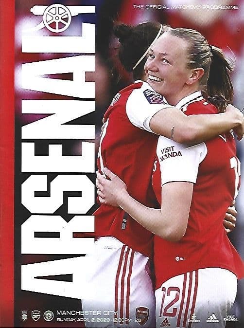 Arsenal Women v Manchester City Official Matchday Programme 22/23 - 2nd ...