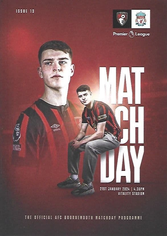 Bournemouth v Liverpool Official Premier League Matchday Programme 23/ ...