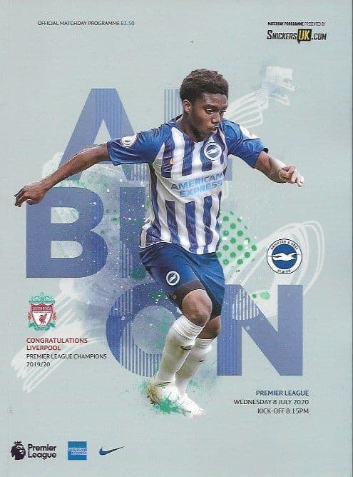 Brighton v Liverpool Official BCD Matchday Programme 2019/2020 - 8th ...