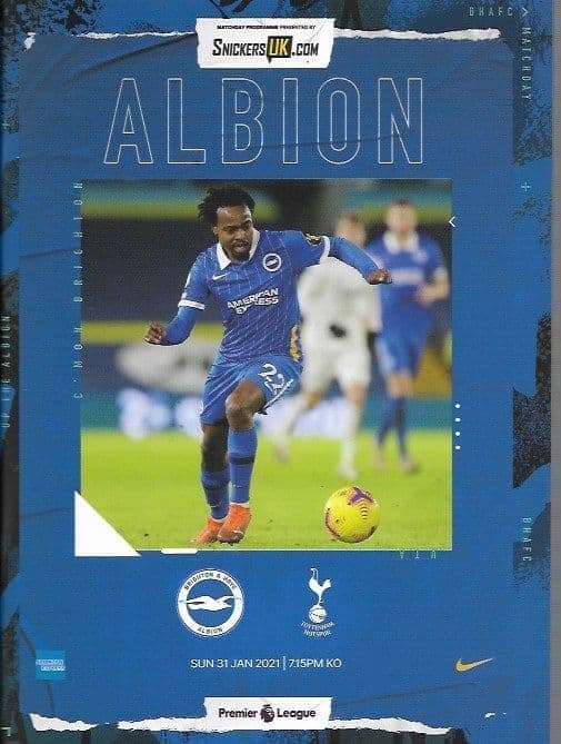 Brighton v Tottenham Premier League Matchday Programme 2020/2021 - 31st ...