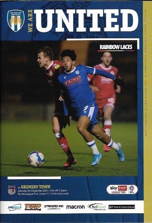 Colchester v Grimsby Official Matchday Programme 2020/2021 - 5th ...