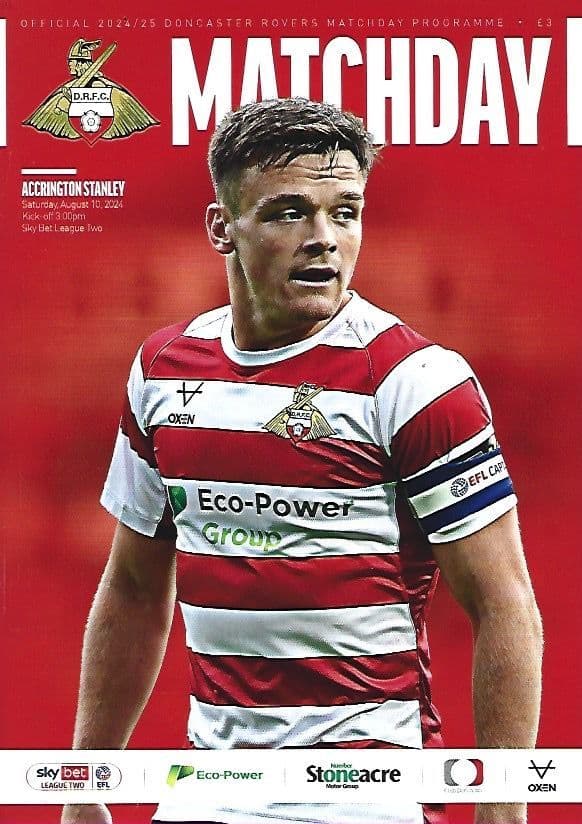 Doncaster Rovers v Accrington Stanley Official Matchday Programme 2024/ ...