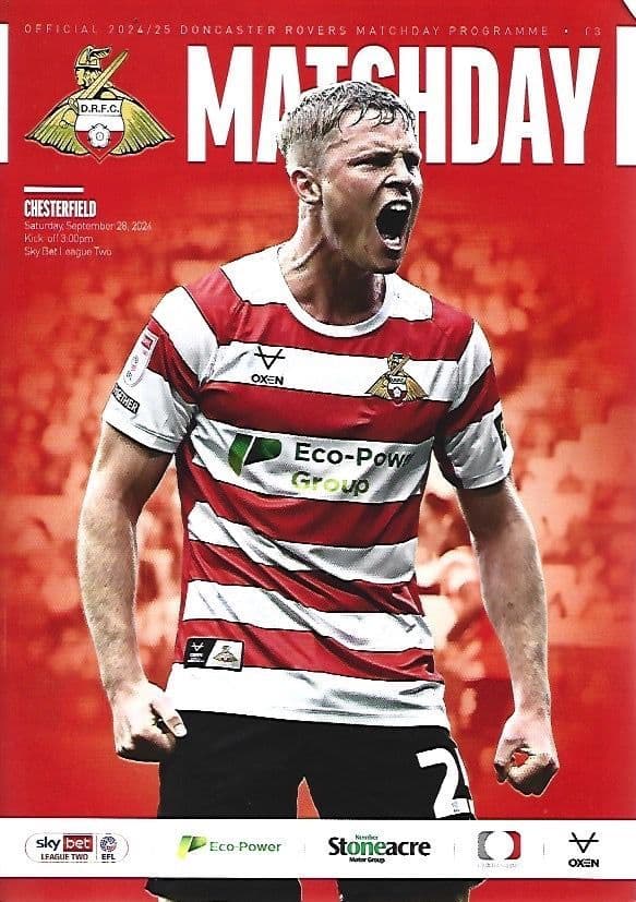 Doncaster Rovers v Chesterfield Official Matchday Programme 2024/25 ...