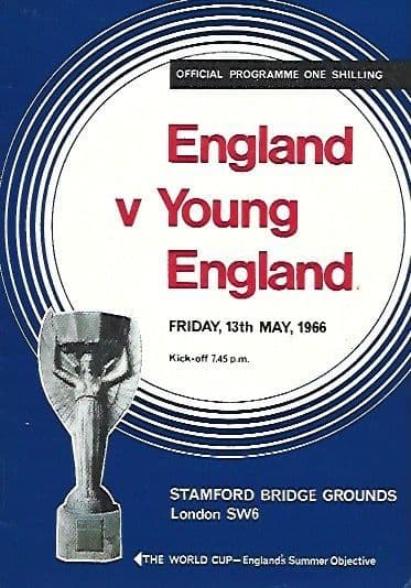 England v Young England 13th May 1966 Official Matchday Programme