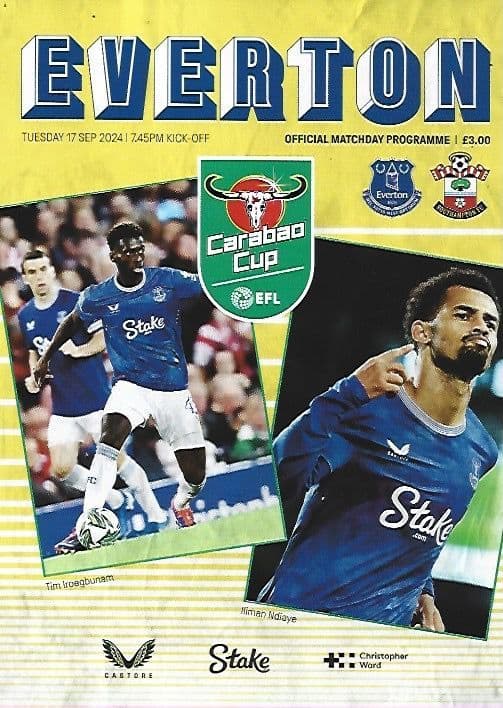 Everton v Southampton Carabao Cup Official Matchday Programme 2024/25 ...