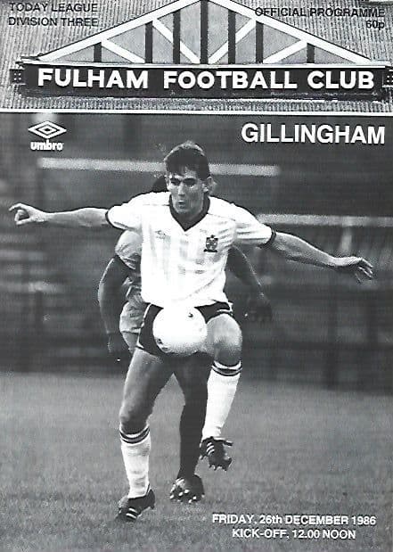 Fulham v Gillingham 26th December 1986 Official Matchday Programme
