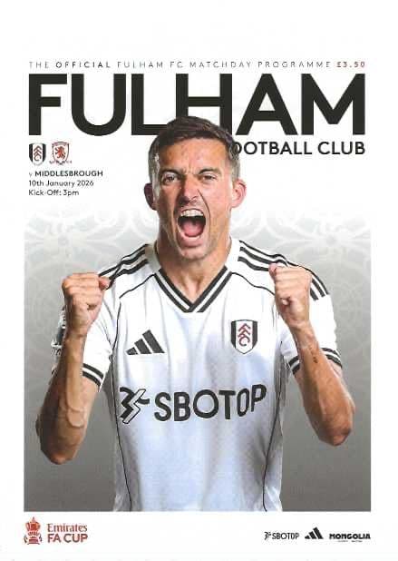 Fulham v Middlesbrough Official FA Cup Matchday Programme 2025/26 ...