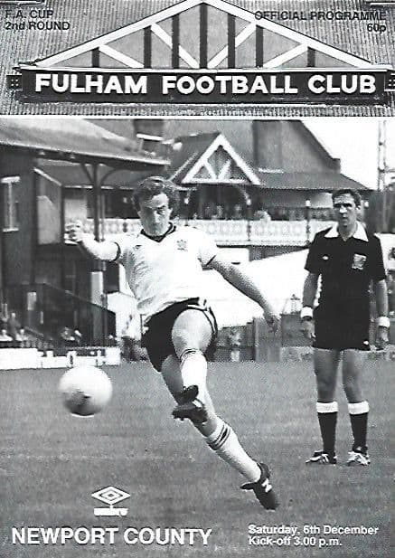 Fulham v Newport County 6th December 1986 FA Cup Official Matchday ...