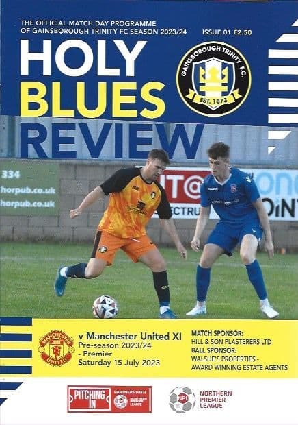 Gainsborough Trinity v Manchester United Xl Official Matchday Programme ...
