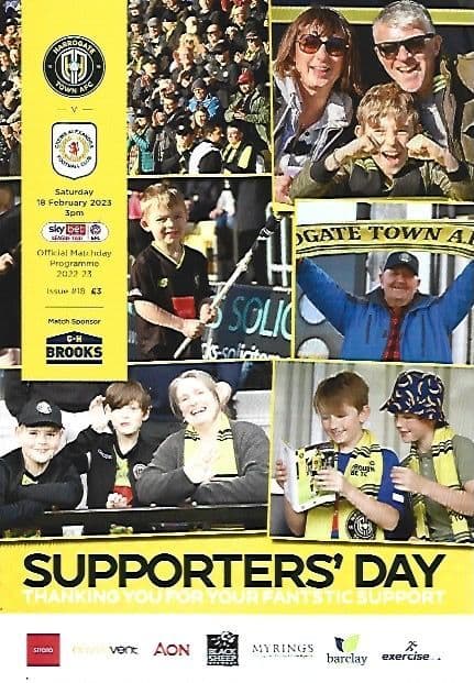 Harrogate Town v Crewe Alexandra Official Matchday Programme 22/23 ...