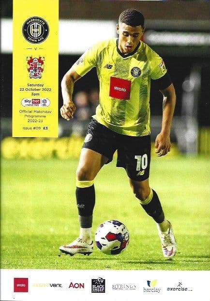 Harrogate Town v Tranmere Rovers 22nd October 2022 Official Matchday ...
