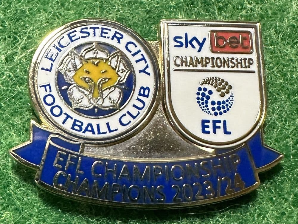 Leicester City 2023/24 EFL Championship Champions Enamel Pin Badge