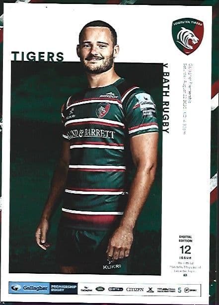 Leicester Tigers v Bath Rugby 22nd August 2020 Official Matchday Programme