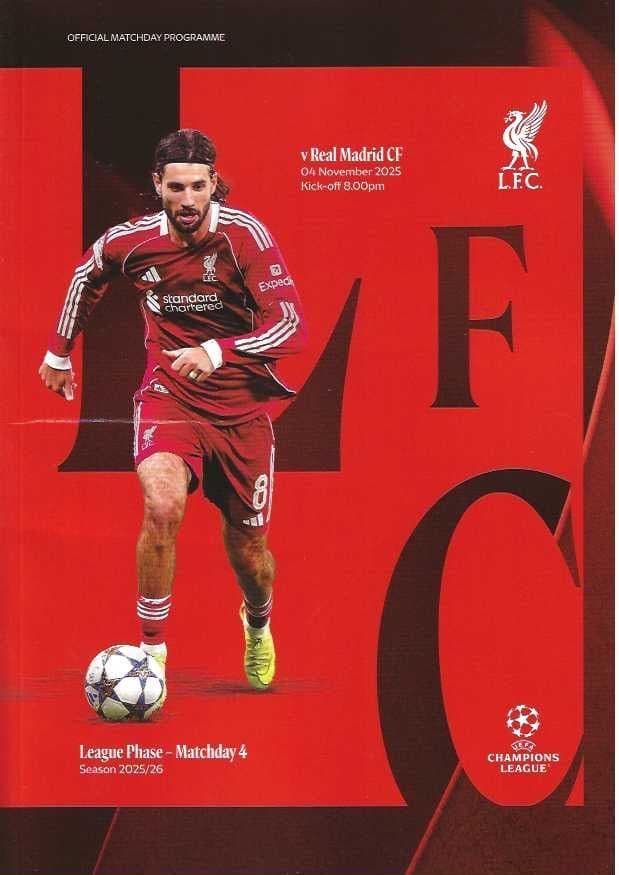 Liverpool v Real Madrid Official UCL Matchday Programme 2025/26 - 4th ...