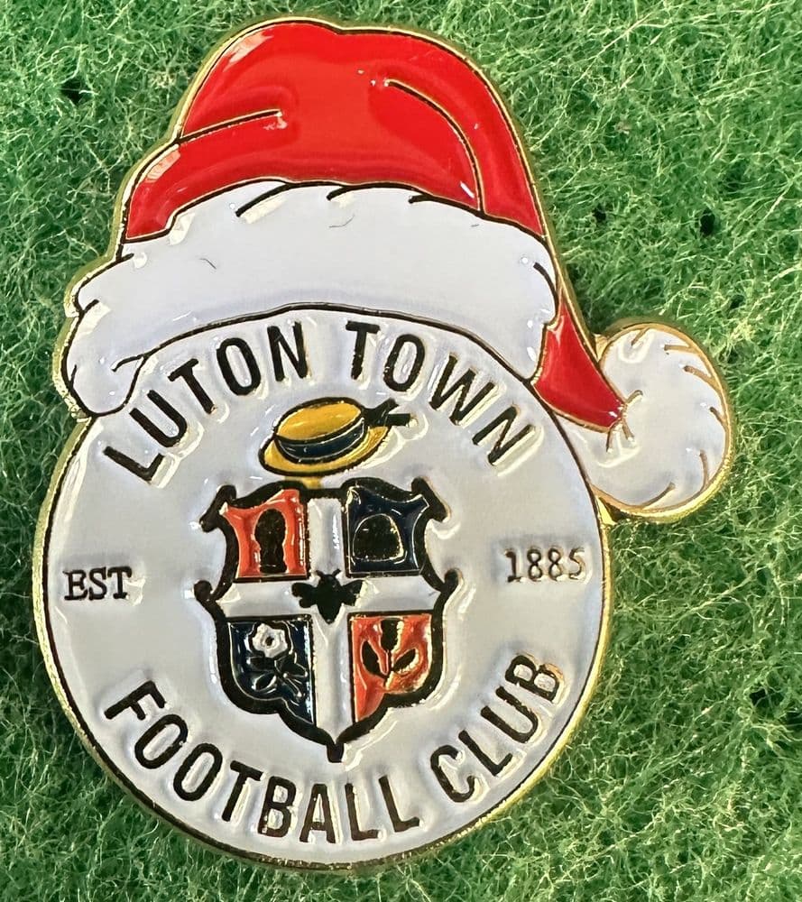 Luton Town Red Santa Hat Enamel Pin Badge