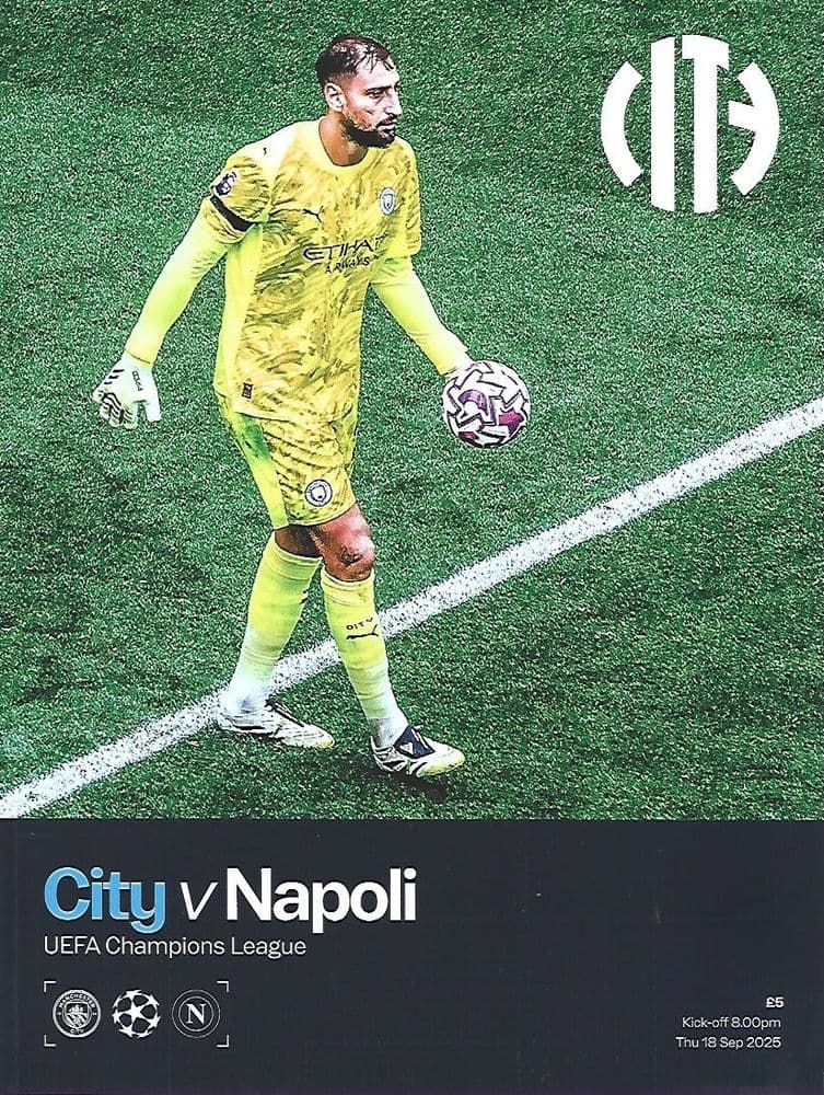 Manchester City v Napoli Official UCL Matchday Programme 2025/26 - 18th ...