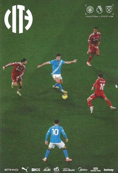 Manchester City v West Ham United Official Matchday Programme 2025/26 ...