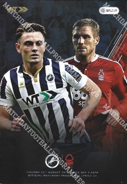 Millwall v Nottingham Forest 23rd August 2016 EFL Trophy Official ...