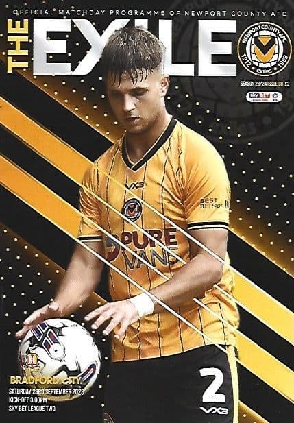 Newport County v Bradford City Official Matchday Programme 23/24 - 23rd ...