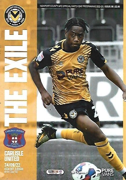 Newport County v Carlisle United 24th September 2022 Official Matchday ...