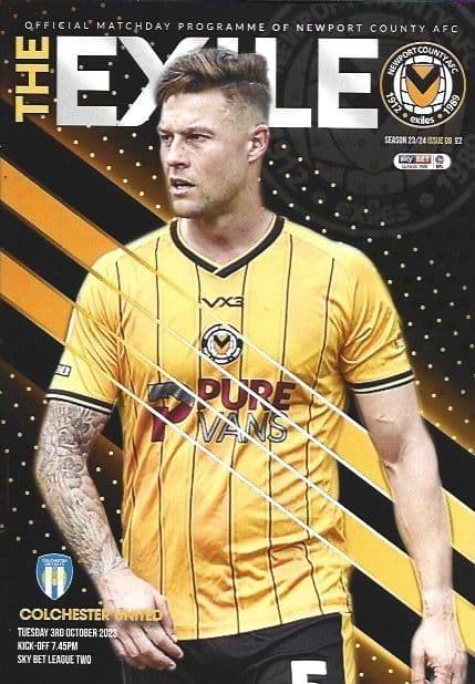 Newport County v Colchester United Official Matchday Programme 23/24 ...