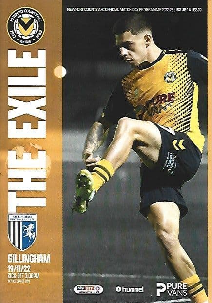 Newport County v Gillingham 19th November 2022 Official Matchday ...