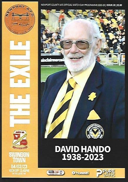 Newport County v Swindon Town 22/23 Official Matchday Programme - 4th ...