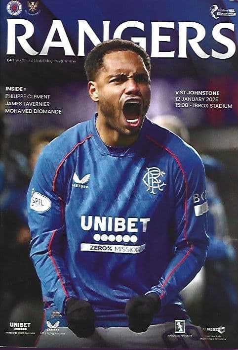 Rangers v ST Johnstone Official Matchday Programme 2024/25 - 12th ...
