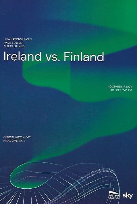 Republic of Ireland v Finland Official Matchday Programme 2024/25 ...